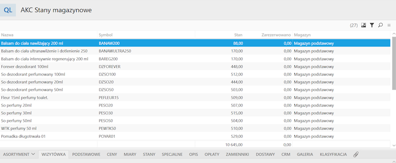 Akces Raport SQL Stanów magazynowych nexo Pro, Raporty własne nexo Pro/GT, | Wzorce wydruku ...